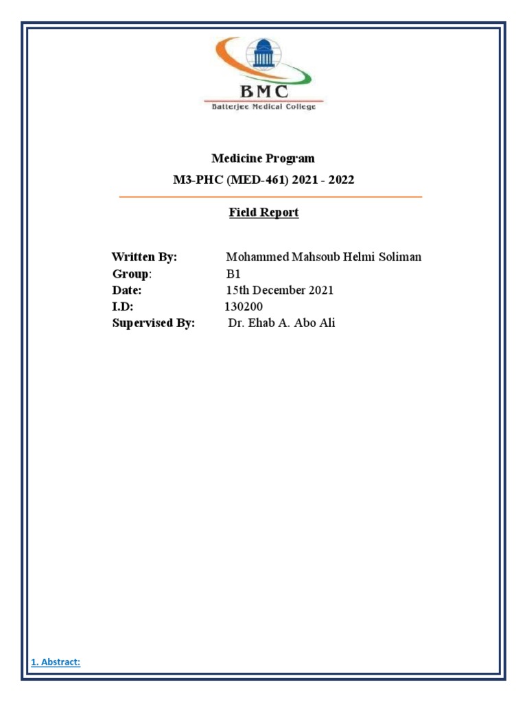 Field Visit Report | PDF | Health Care | Vaccines