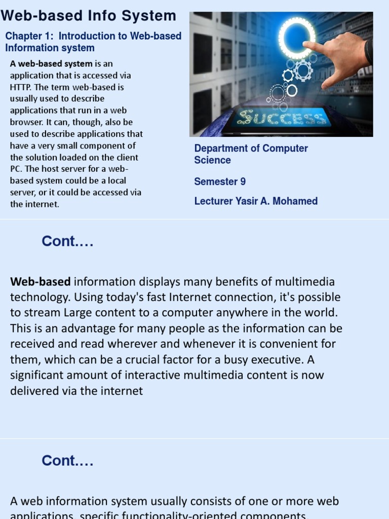 Web Info System Lecture 01 | PDF | World Wide Web | Internet & Web