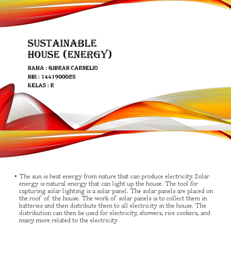 Sustainable House (Energy) - ETS-Gibran Carnelio-1441900025-R | PDF