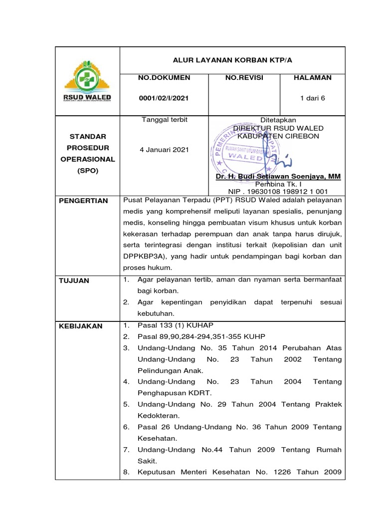 Spo Alur Layanan Korban Ktp-A | PDF