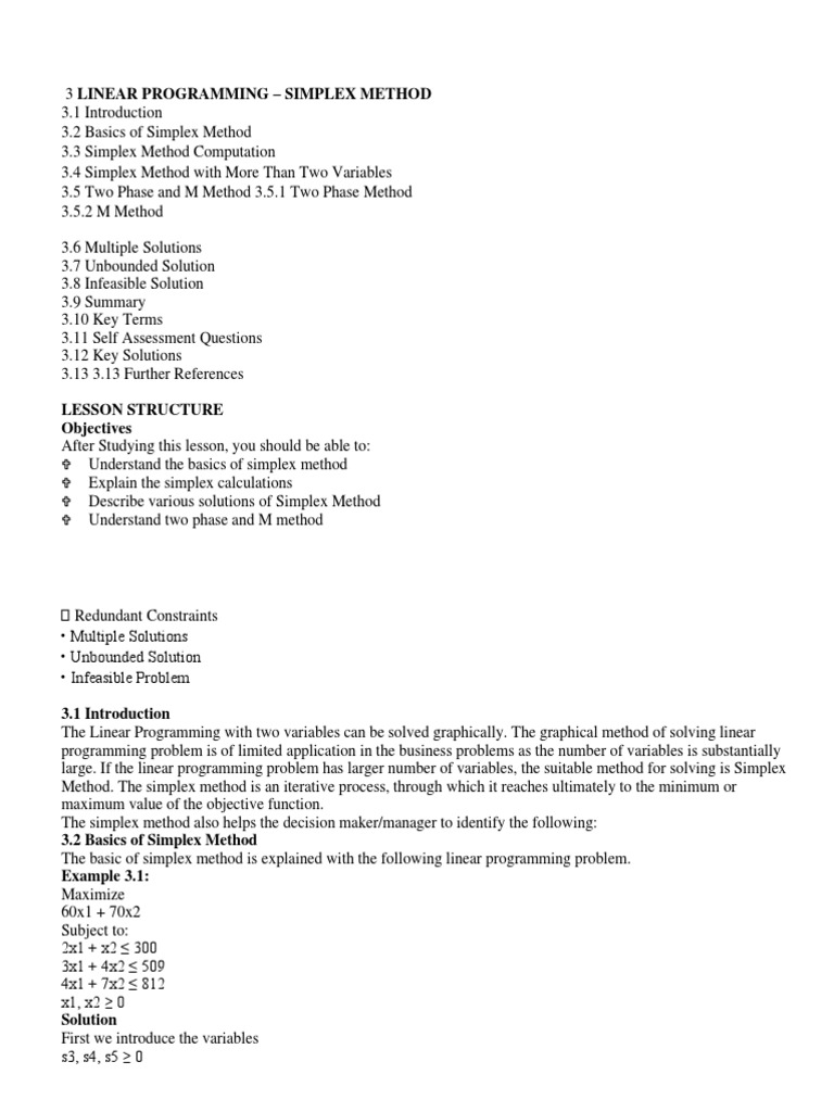 Simplex Method for Managers | PDF | Linear Programming | Mathematical Logic