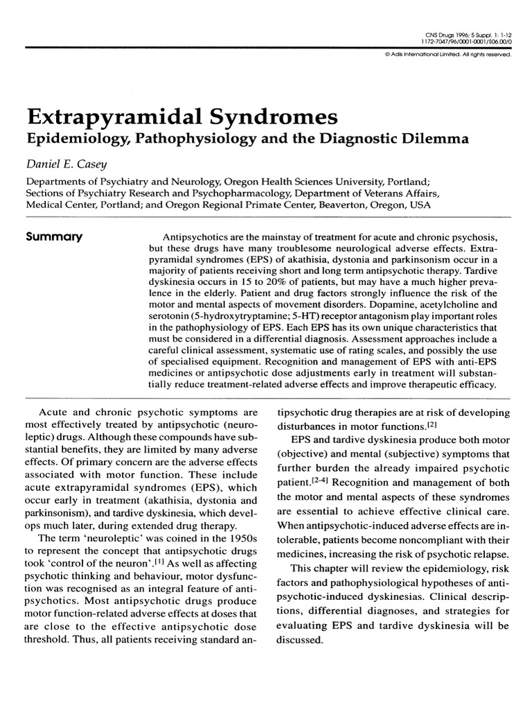 Extrapyramidal Syndrome | PDF | Antipsychotic | Psychosis