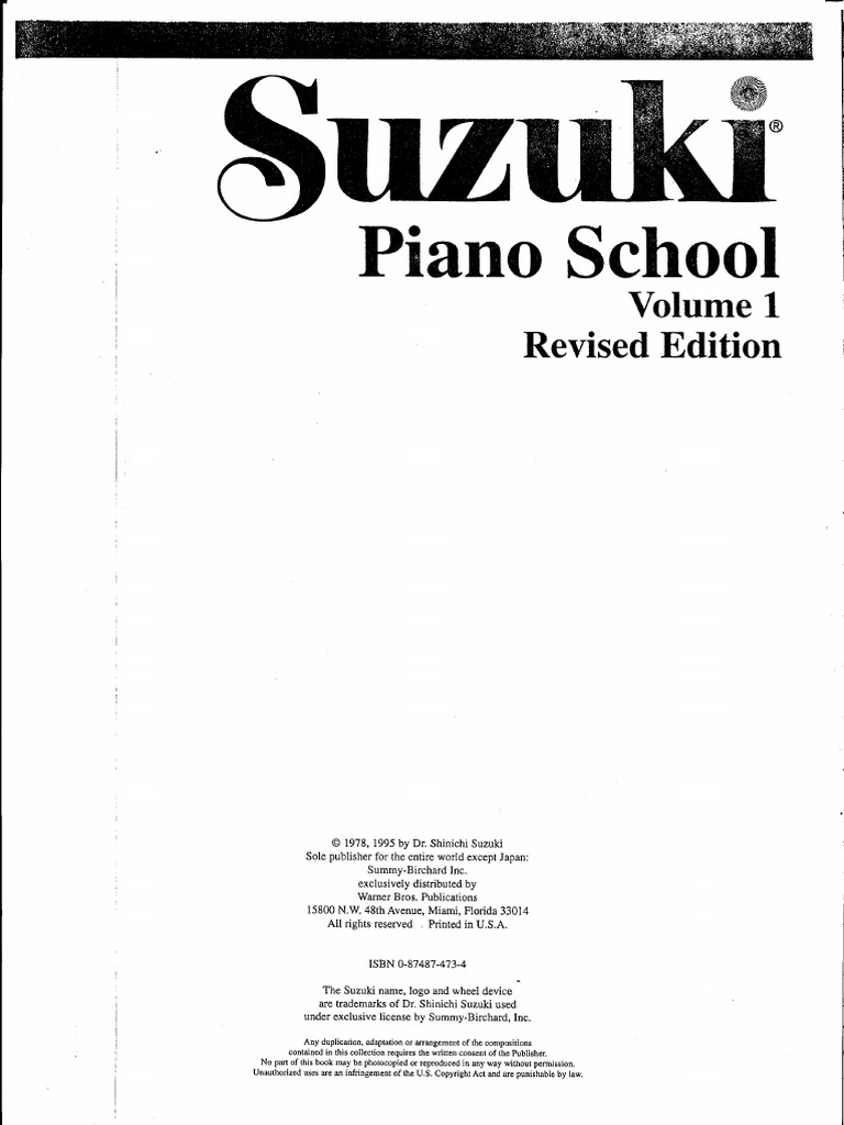Suzuki Piano 1 | PDF