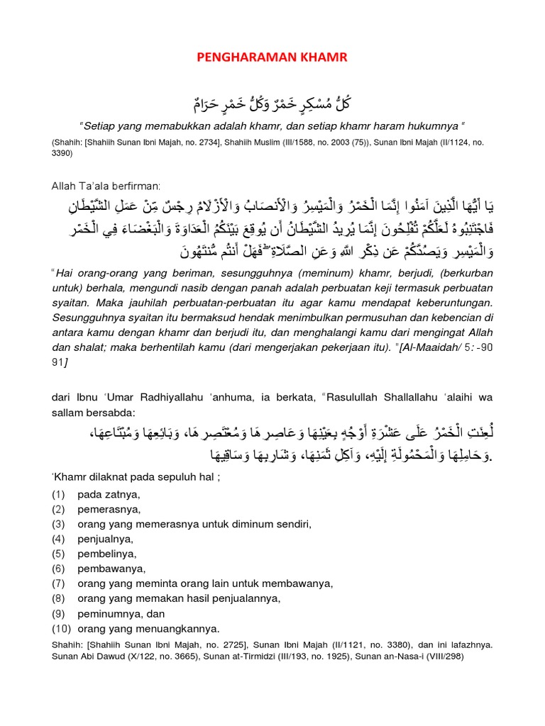 Pengharaman Khamr | PDF