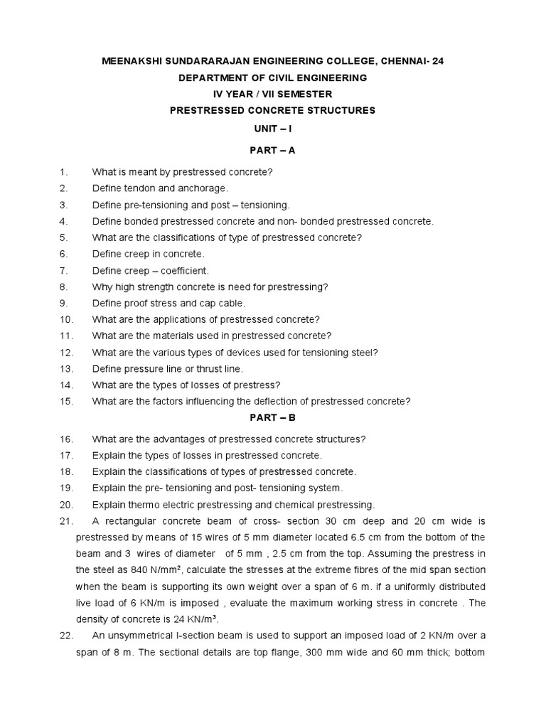 Pre Stressed Concrete | PDF | Prestressed Concrete | Beam (Structure)