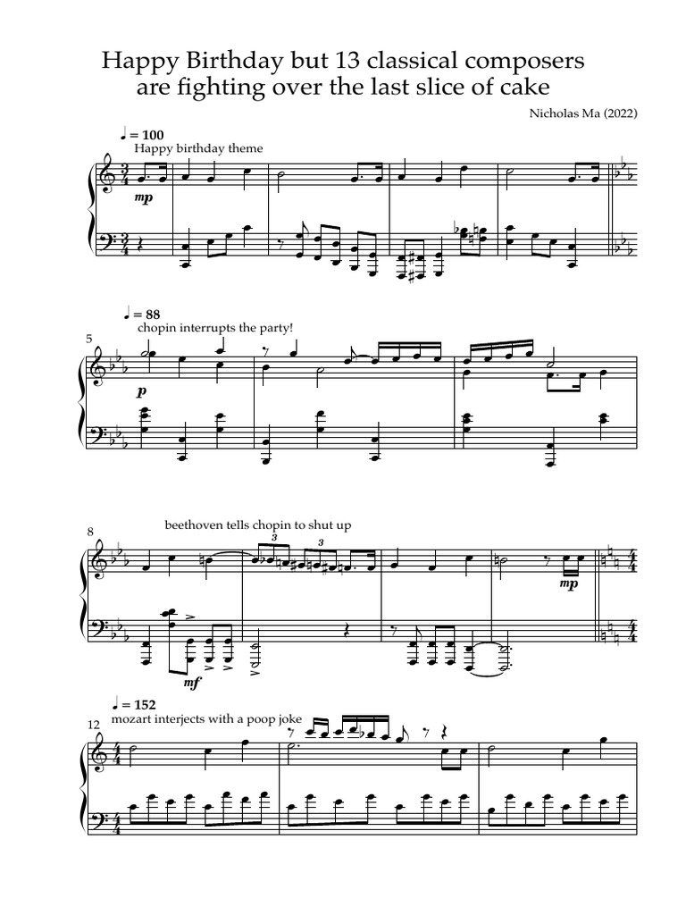 Nicholas Ma - Happy Birthday But 13 Classical Composers Are Fighting ...