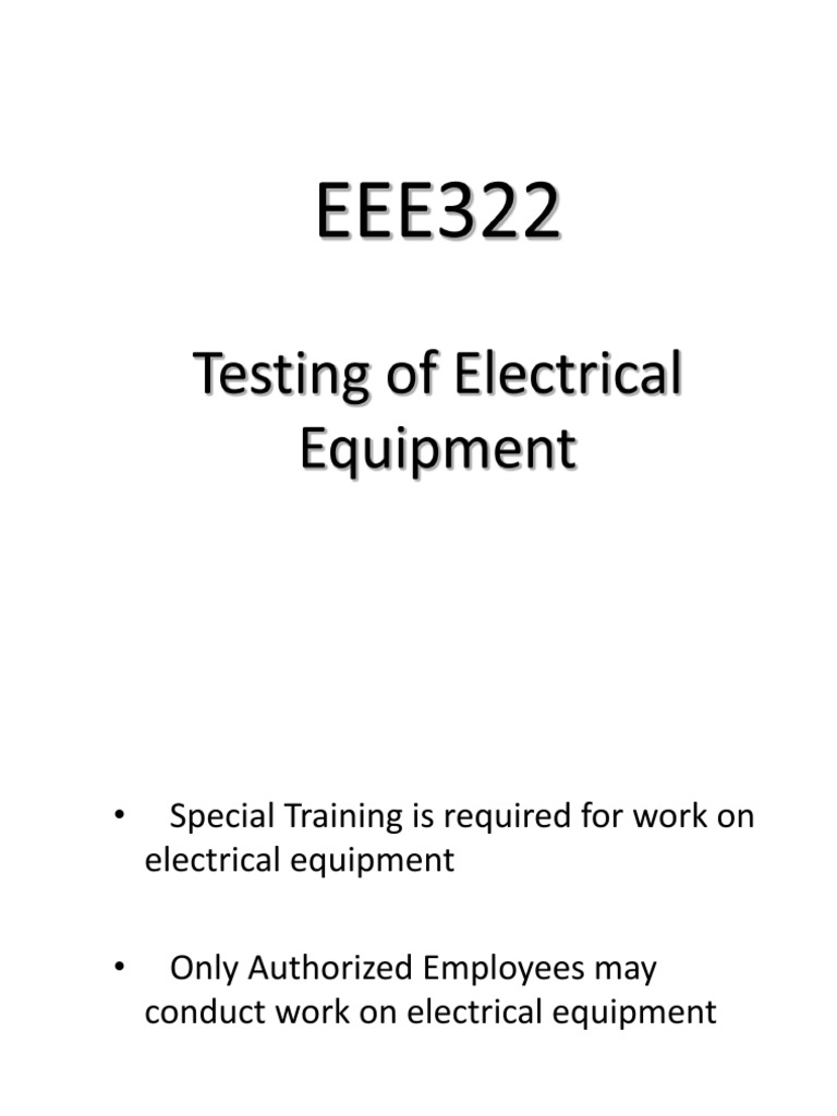 EEE 322 - Testing Electrical Equipment | PDF | Electrical Connector ...