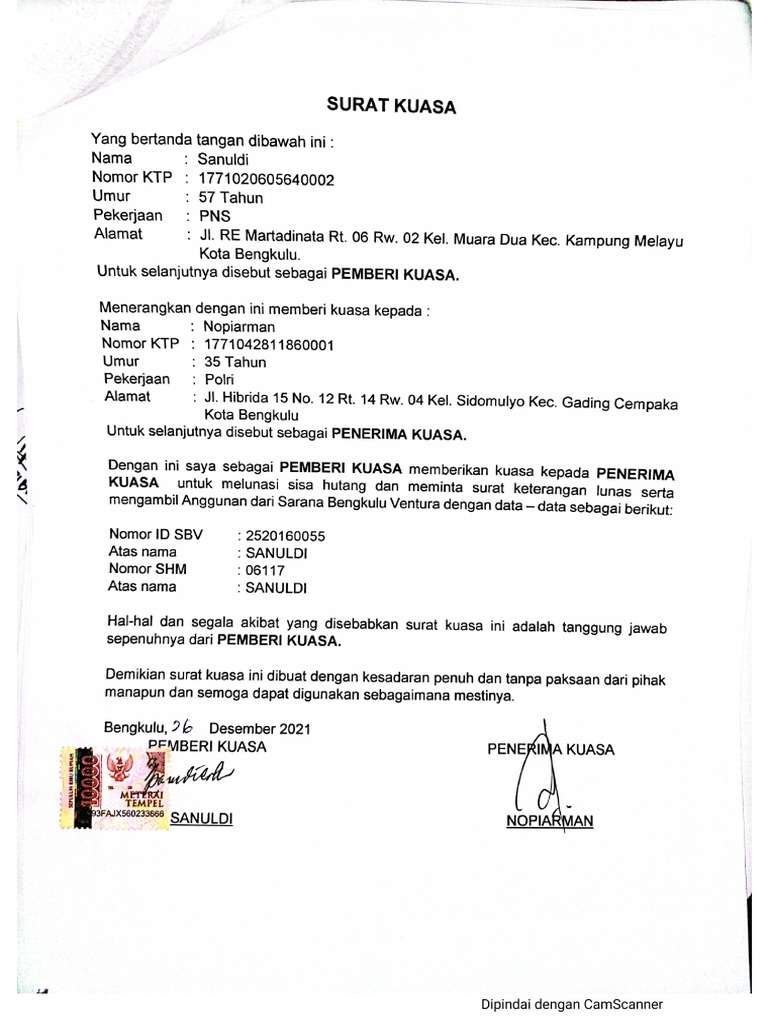 Surat Kuasa | PDF