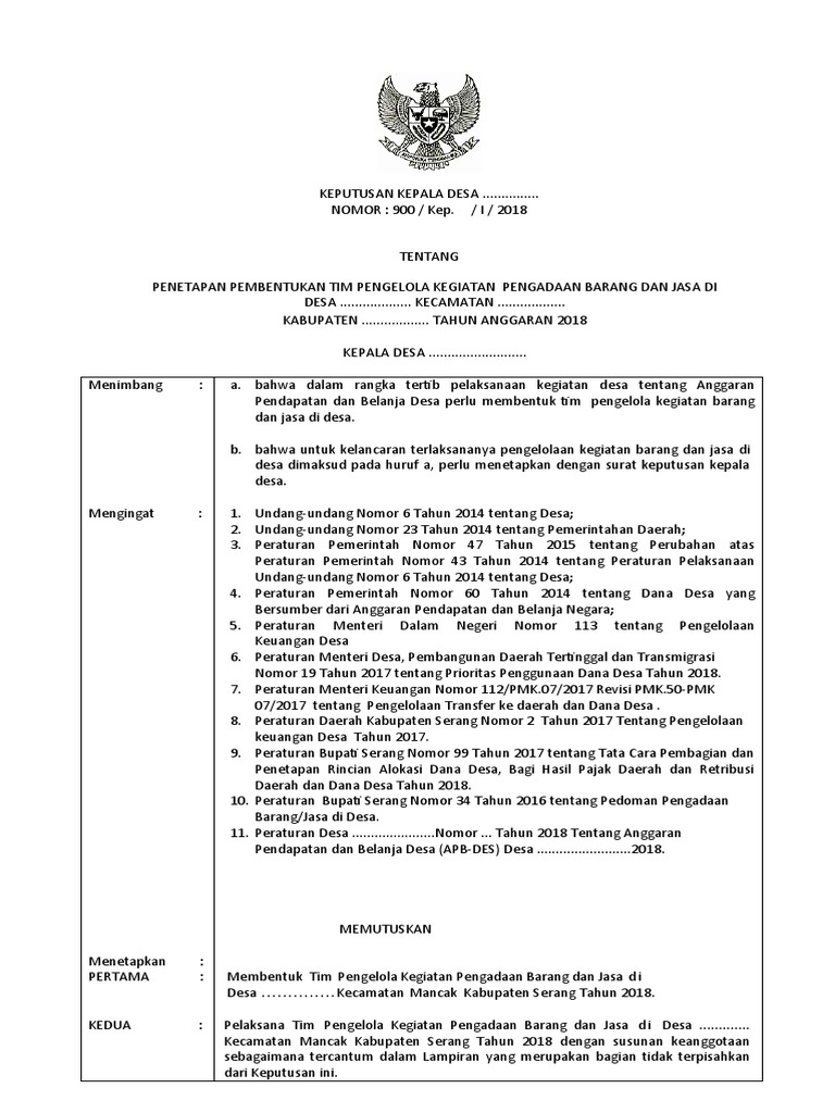 Contoh - SK - TPK Kegiatan | PDF
