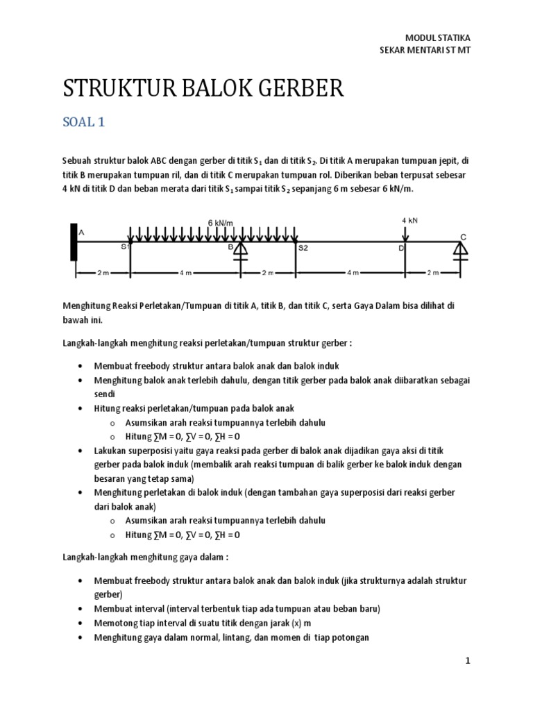 Modul Struktur Balok Gerber | PDF