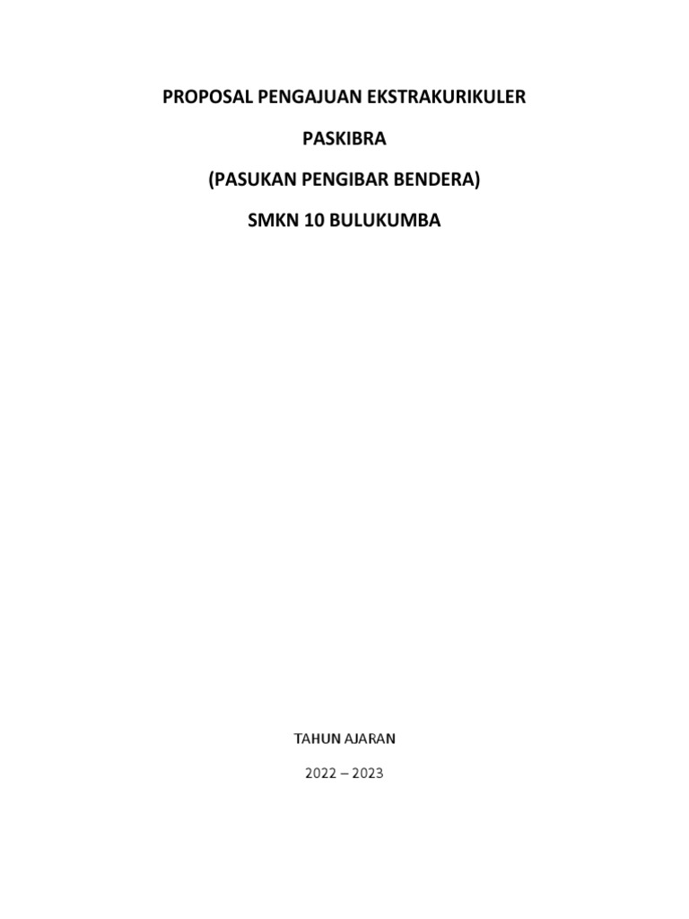 Proposal Pengajuan Ekstrakurikuler | PDF