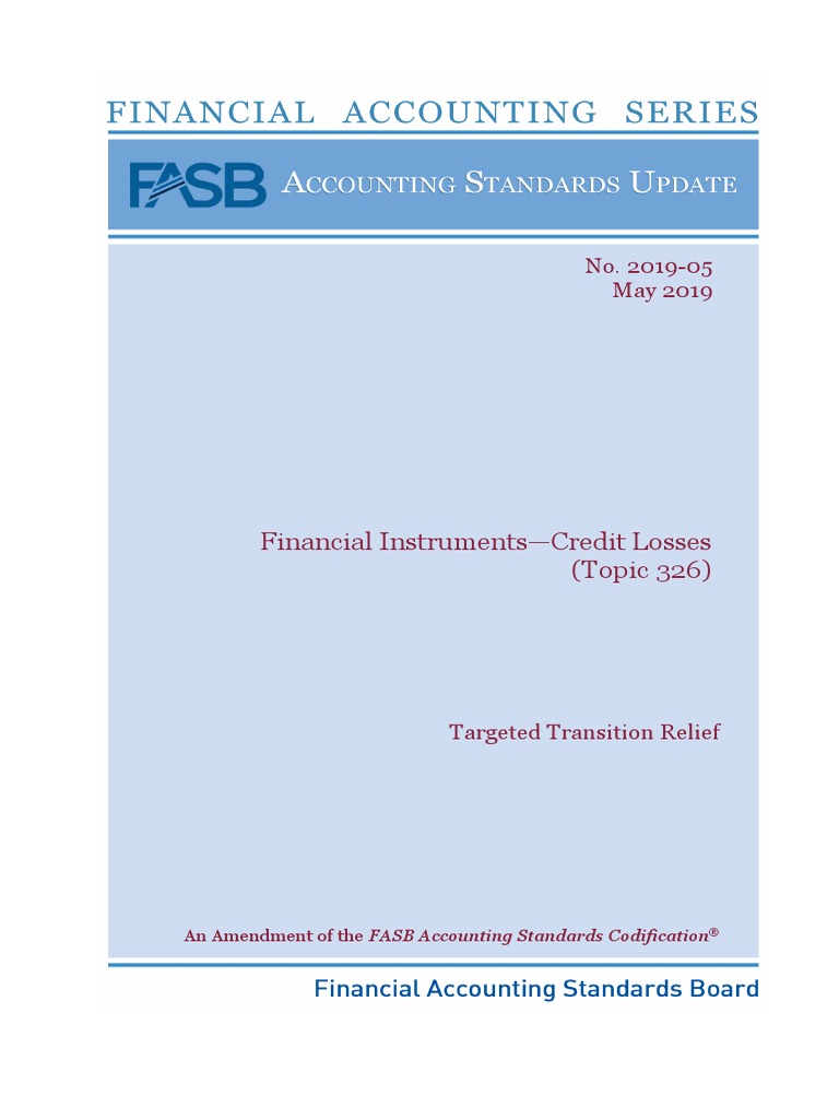 Asu 2019-05 | PDF | Fair Value | Financial Accounting Standards Board