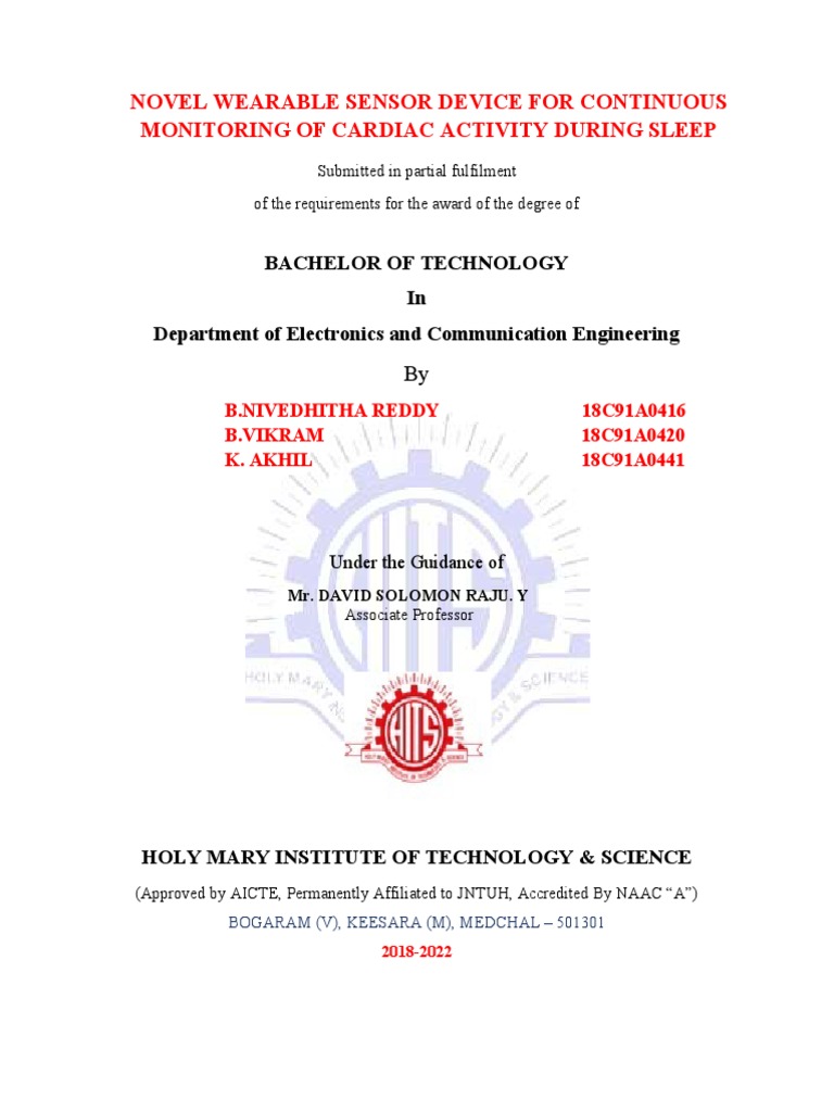 Novel Wearable Sensor Device For Continuous Monitoring of Cardiac Activity During Sleep | PDF ...