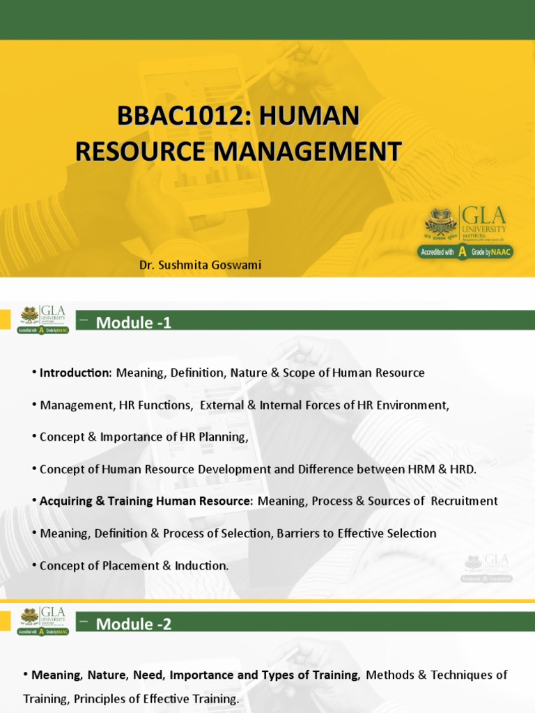 Module 1 HRM BBA | PDF | Recruitment | Human Resource Management