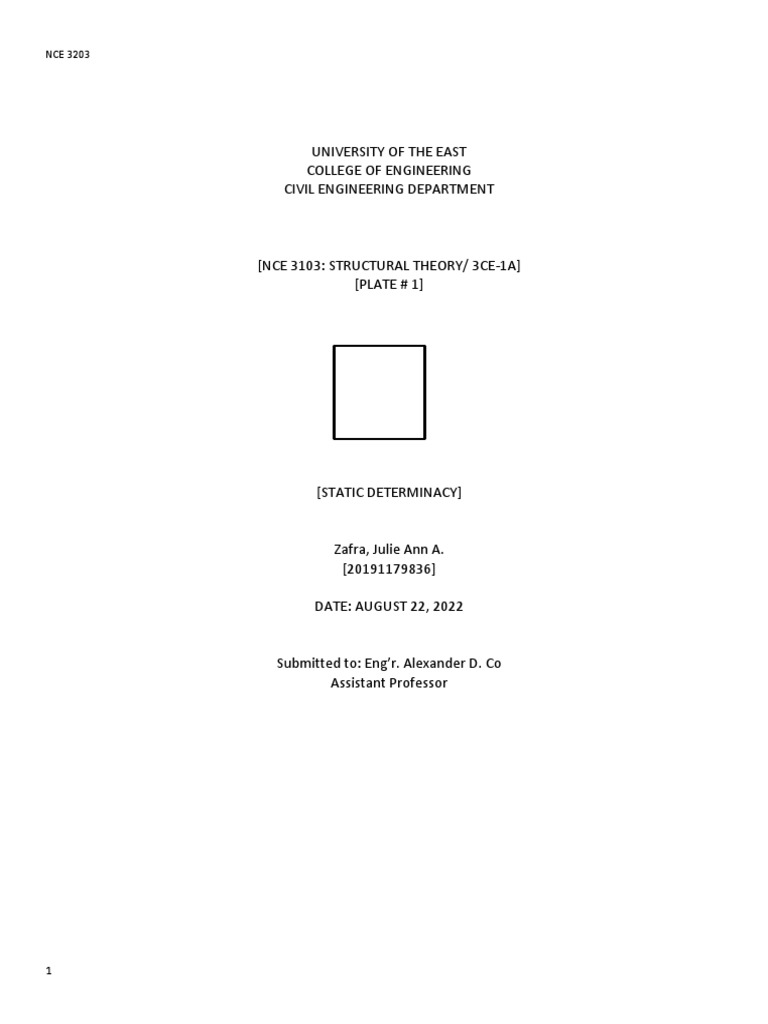 Activity 01 Static Determinacy, Indeterminacy and Stability | PDF ... Activity 01 Static Determinacy, Indeterminacy and Stability | PDF ...