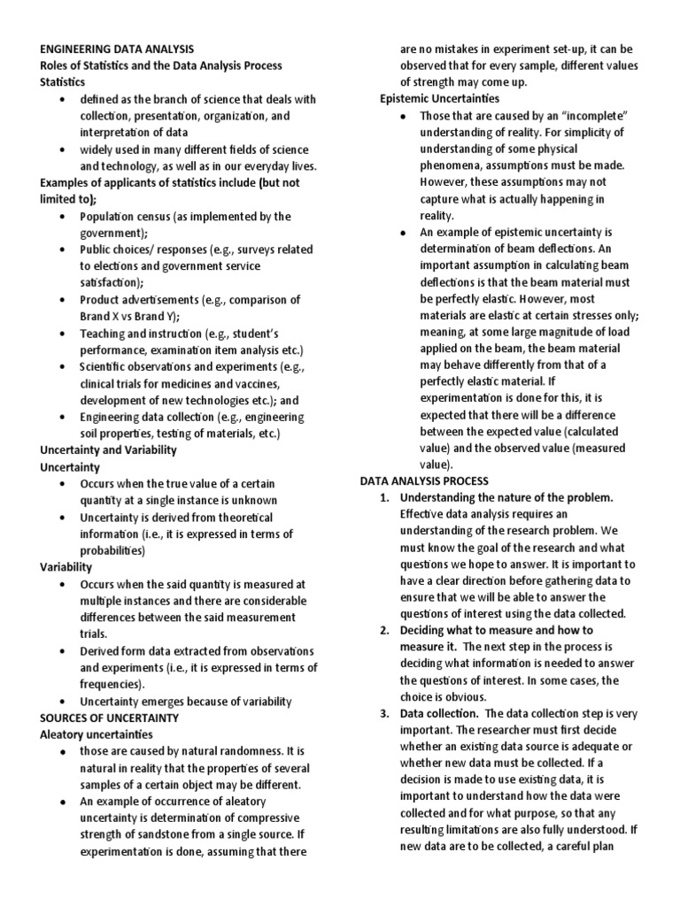 Engineering Data Analysis | Download Free PDF | Experiment | Sampling (Statistics)