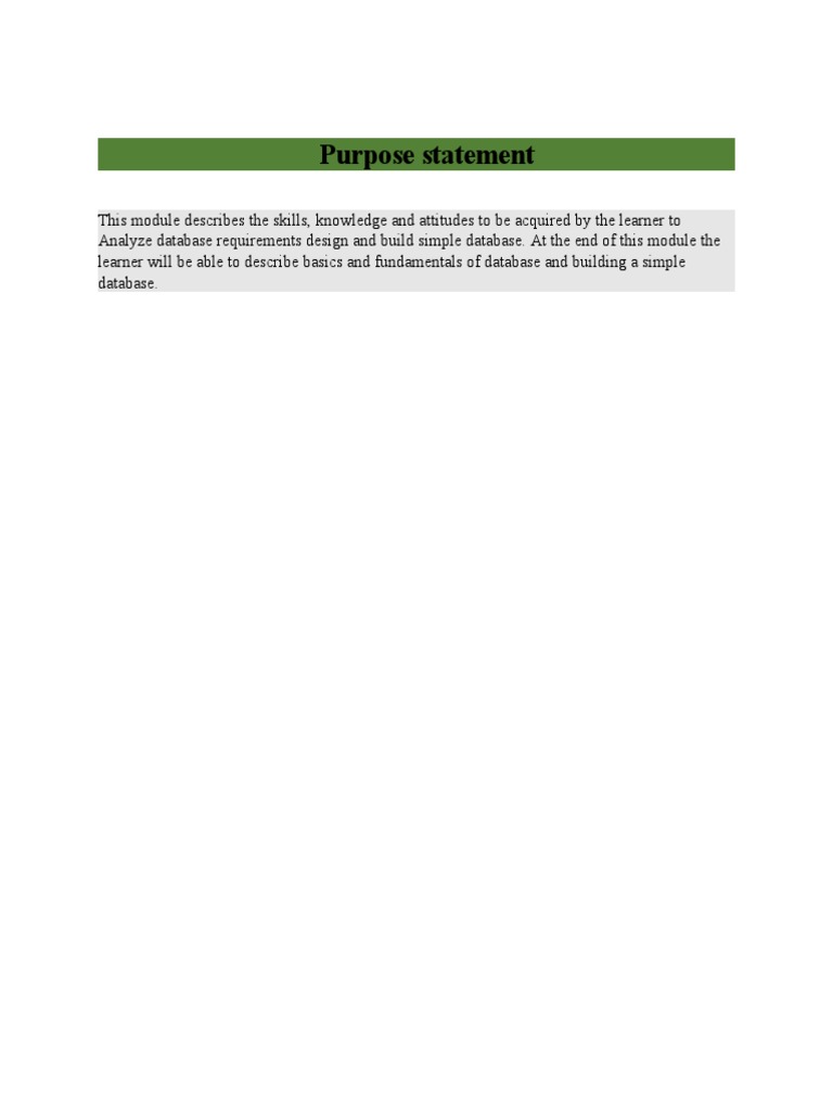 Basics and Fundamentals of Database For Level 4 | PDF | Databases ...
