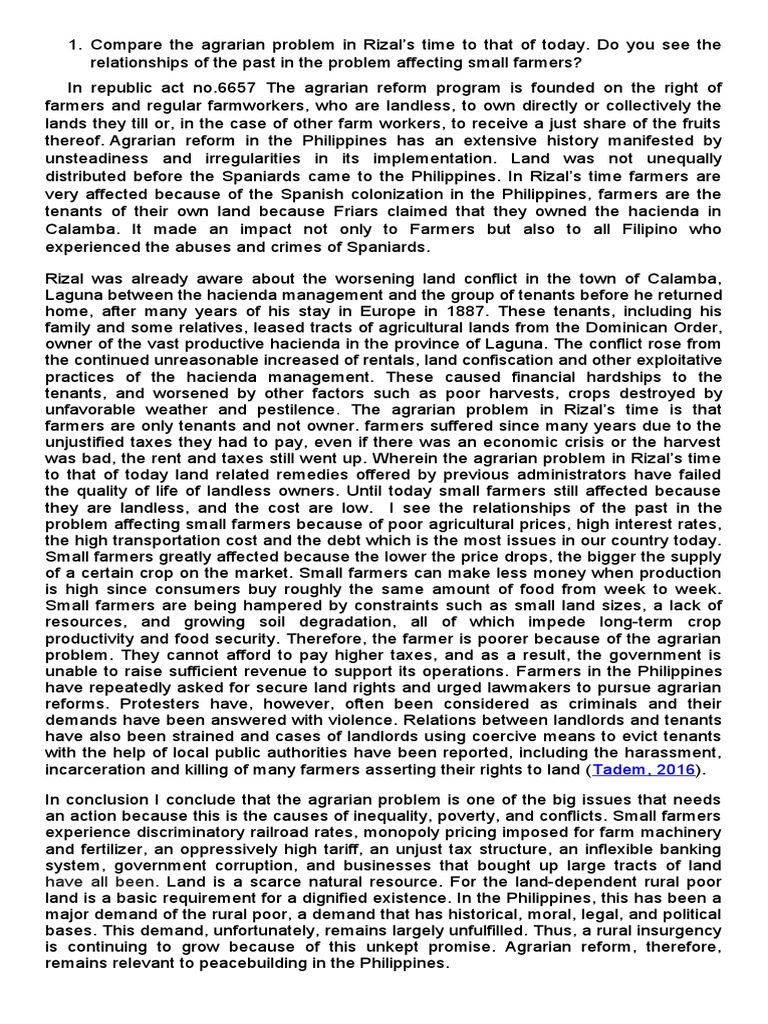 Rizal Essay (Finals) | PDF | Poverty | Poverty & Homelessness