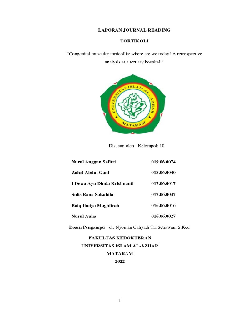 Laporan JR - Kelompok10 - Mata&THT - TORTIKOLI | PDF | Sains & Matematika