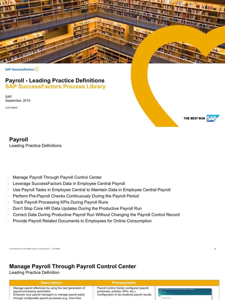 SSPL - Payroll - Leading Practices - v2019Q3 | PDF | Payroll | Performance Indicator
