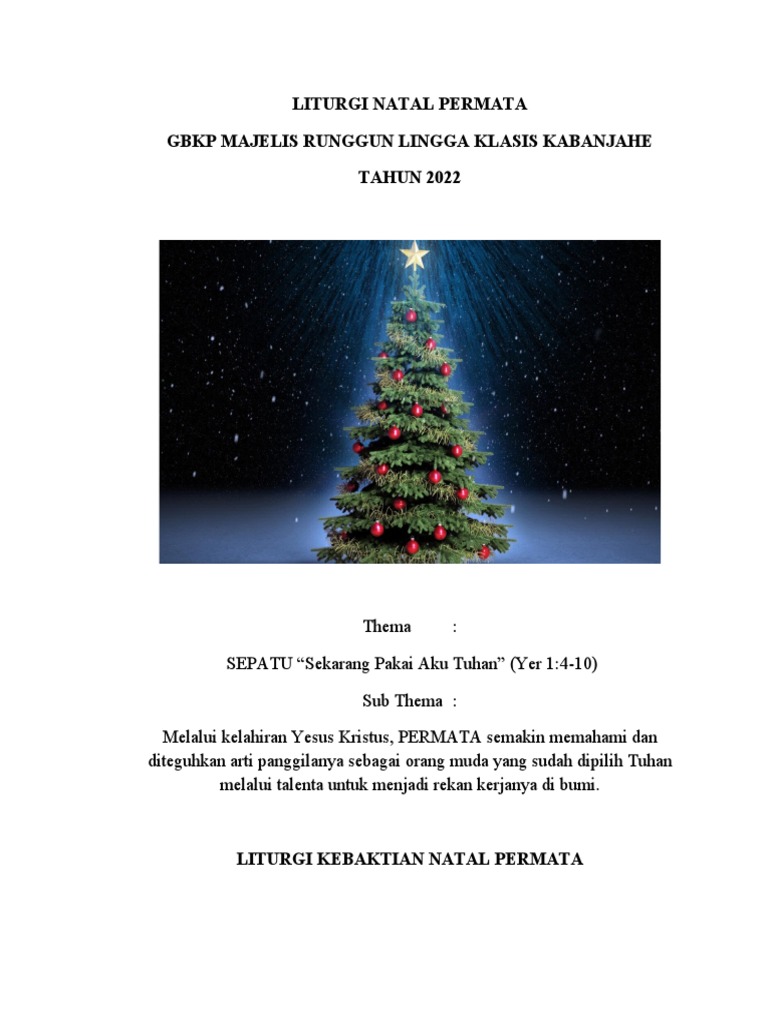 Liturgi Natal Pemuda GBKP | PDF