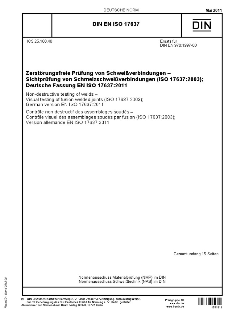 Din en Iso 17637 | PDF