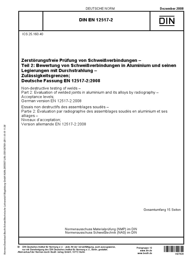 Din EN 12517-2 | PDF