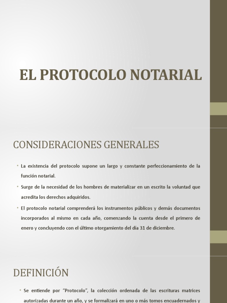 Protocolo Notarial: Definición y Normativa | PDF | Derecho Civil ...