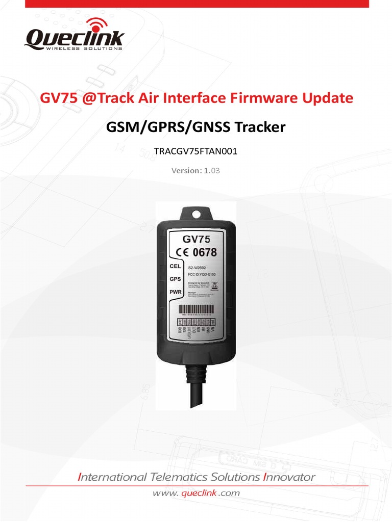 GV75 UPDATE @track Air Interface Firmware Update R1.03 | PDF | Server (Computing) | Booting