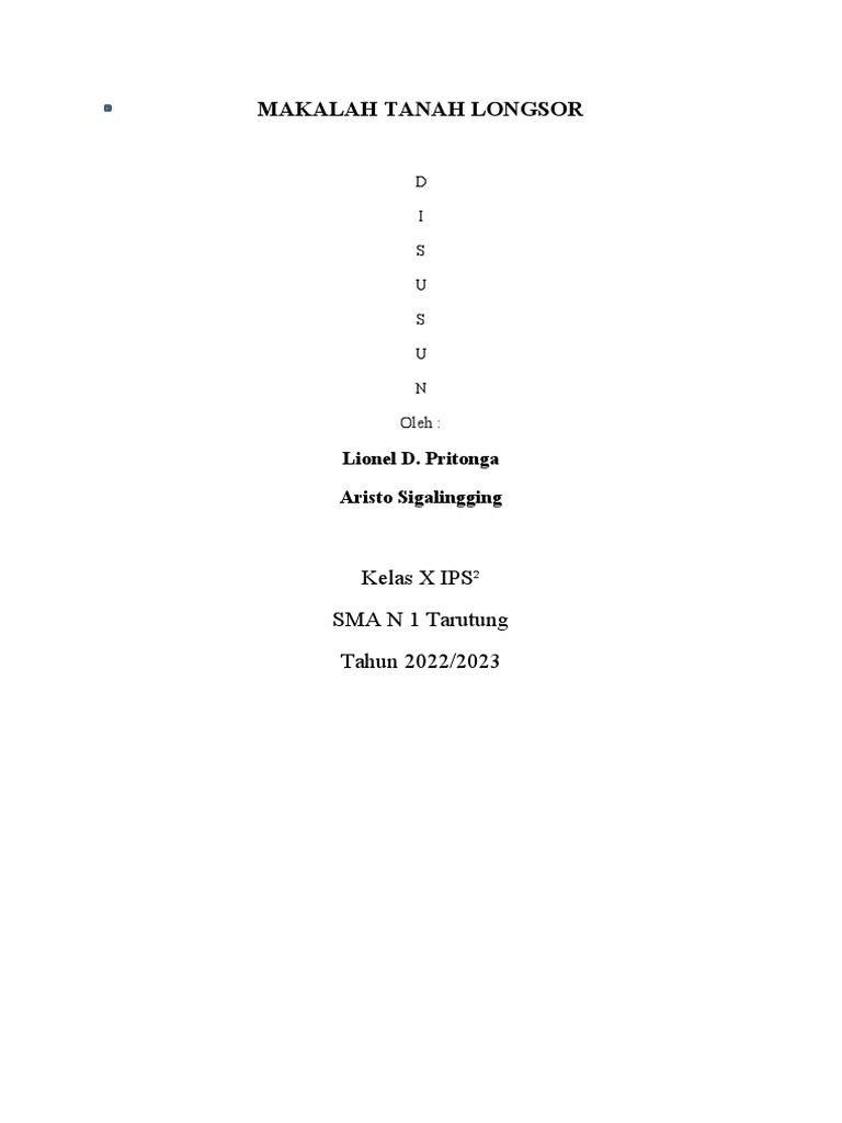 Makalah Tentang Tanah Longsor | PDF | Sains & Matematika