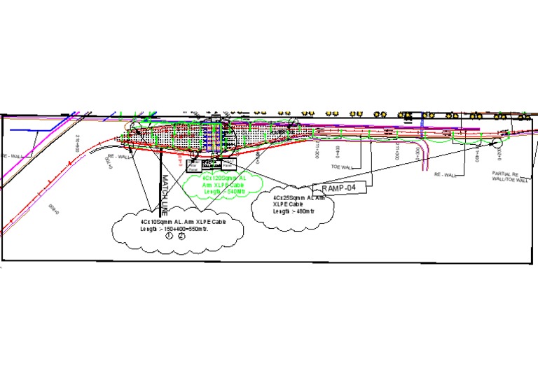 Cable Laying Layout of Ramp4 at Interchange - 211+000 | PDF
