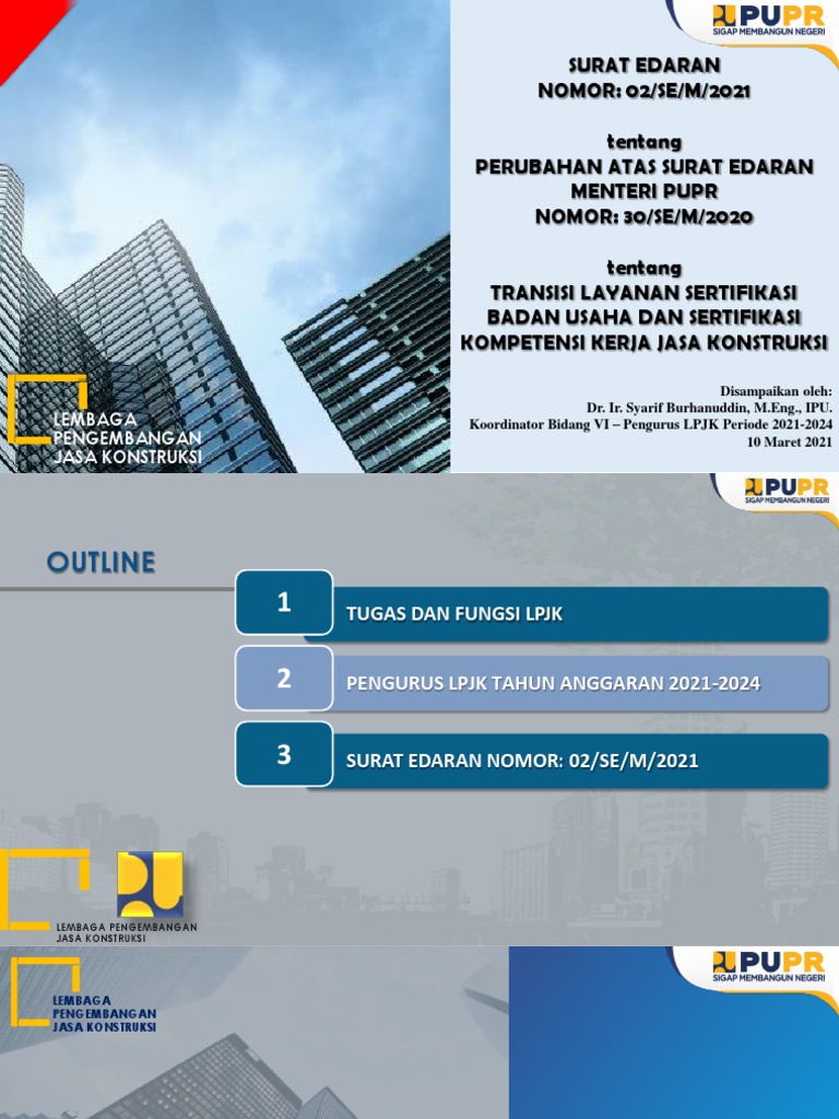 Surat Edaran LPJK 2021-2024 | PDF