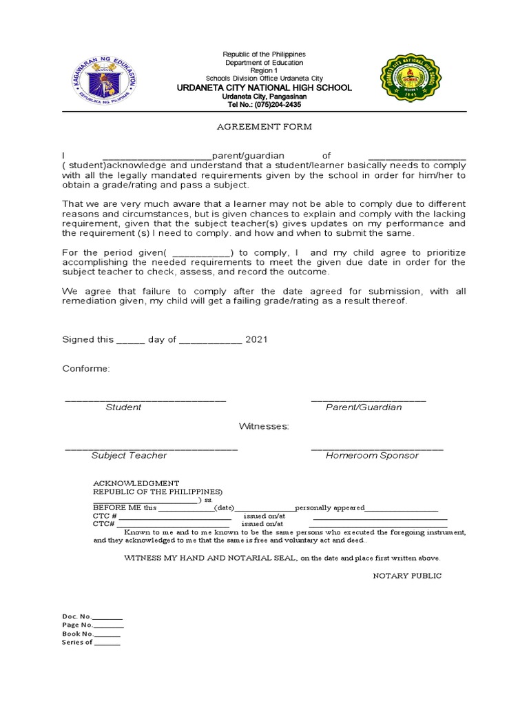 Agreement Form | PDF