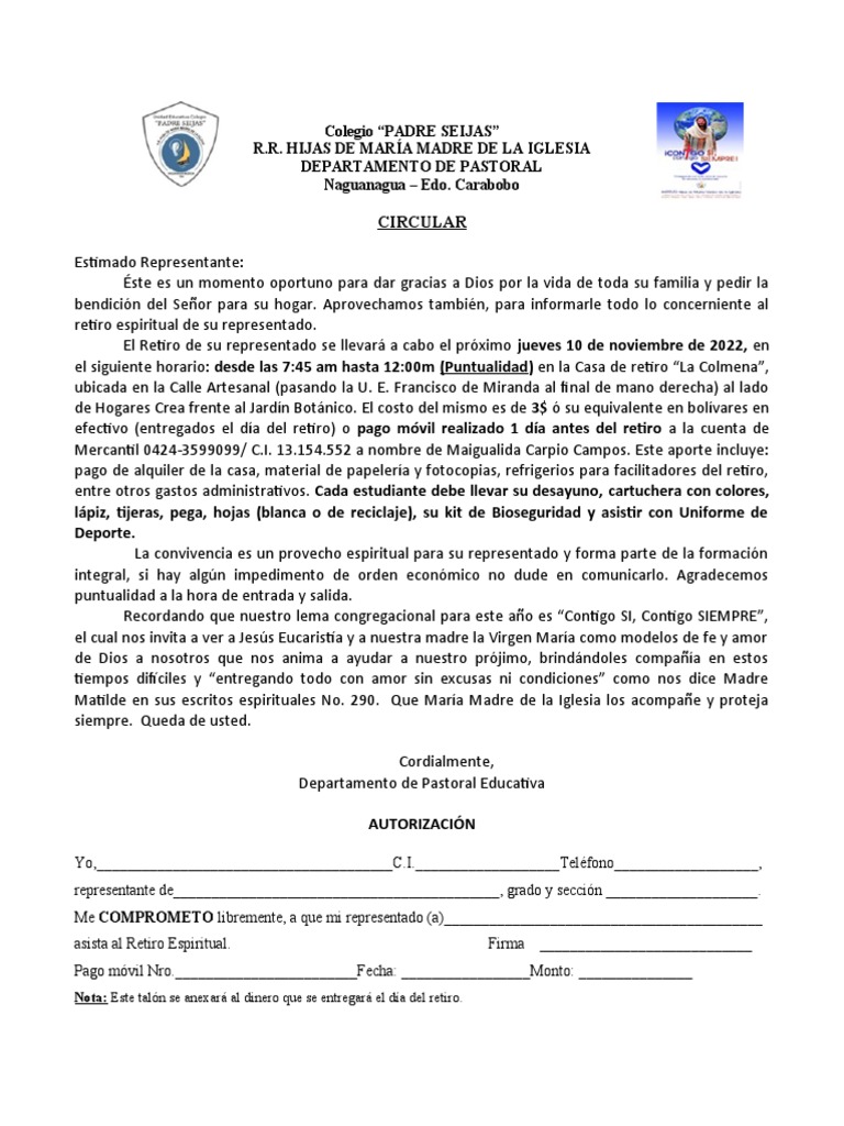 16 Circular Retiros | PDF