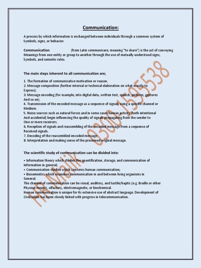 Communication | PDF | Communication | Nonverbal Communication