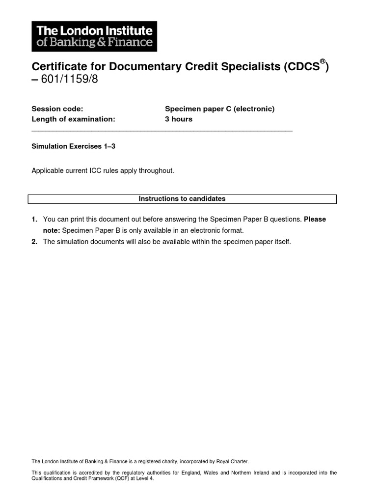 CDCS Specimen C - Collated Simulation Documents | PDF | Letter Of ...