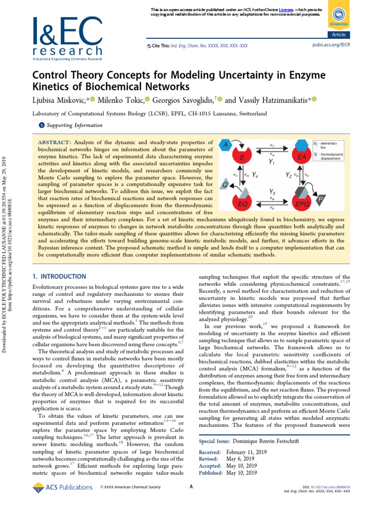 Control Theory Concepts For Modeling Uncertainty in Enzyme Kinetics of Biochemical Networks ...