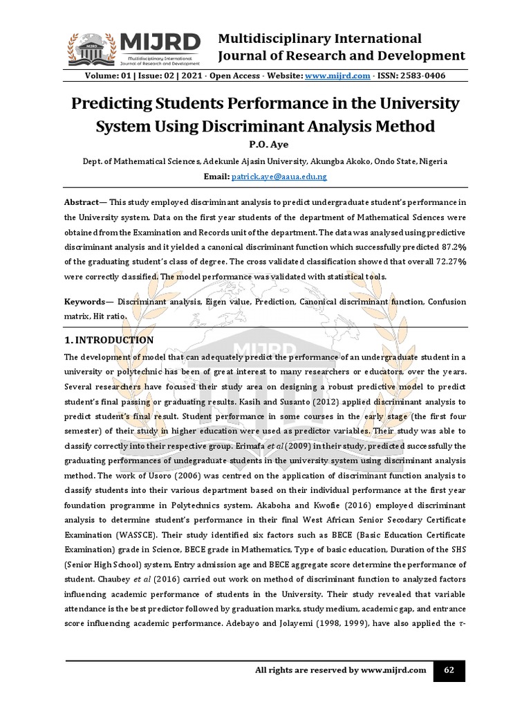 MIJRDV1I20006 | PDF | Variance | Dependent And Independent Variables