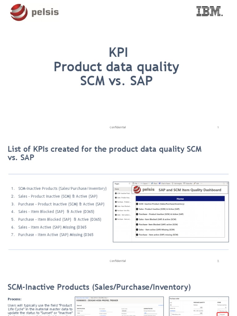 KPI - Product Data Quality SCM Vs SAP | PDF | Supply Chain Management ...
