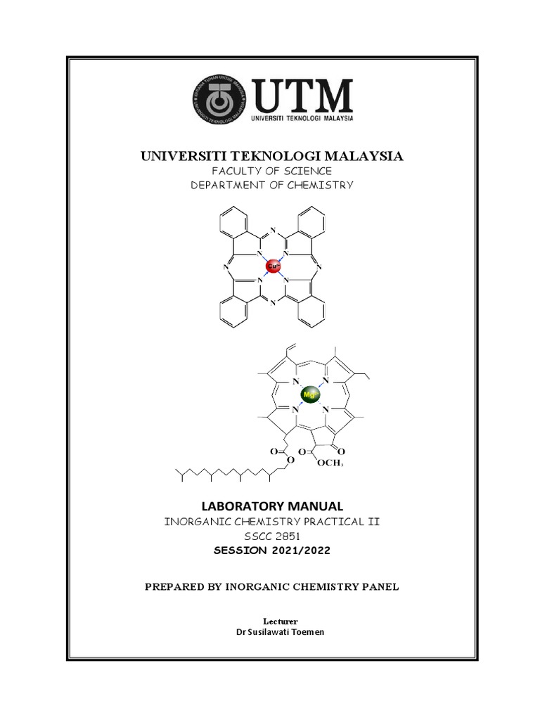 Laboratory Manual - 20212022 | PDF | Coordination Complex | Ligand