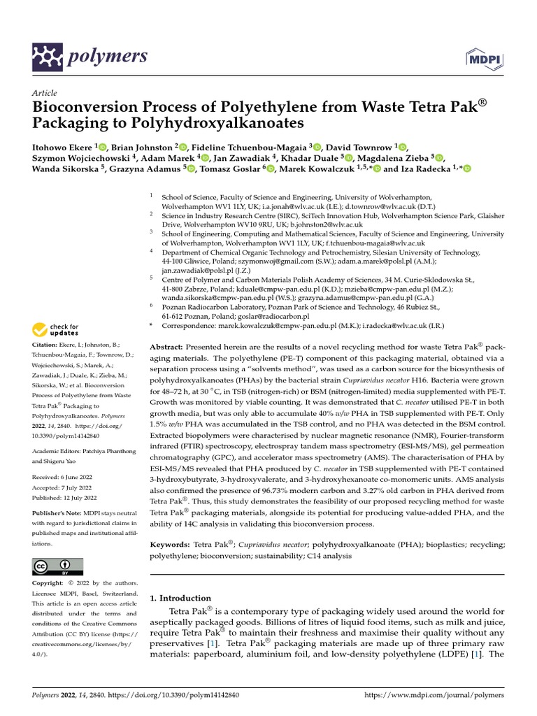 Properties of Composite Panels Made From Tetra-Pak and Polyethylene ...