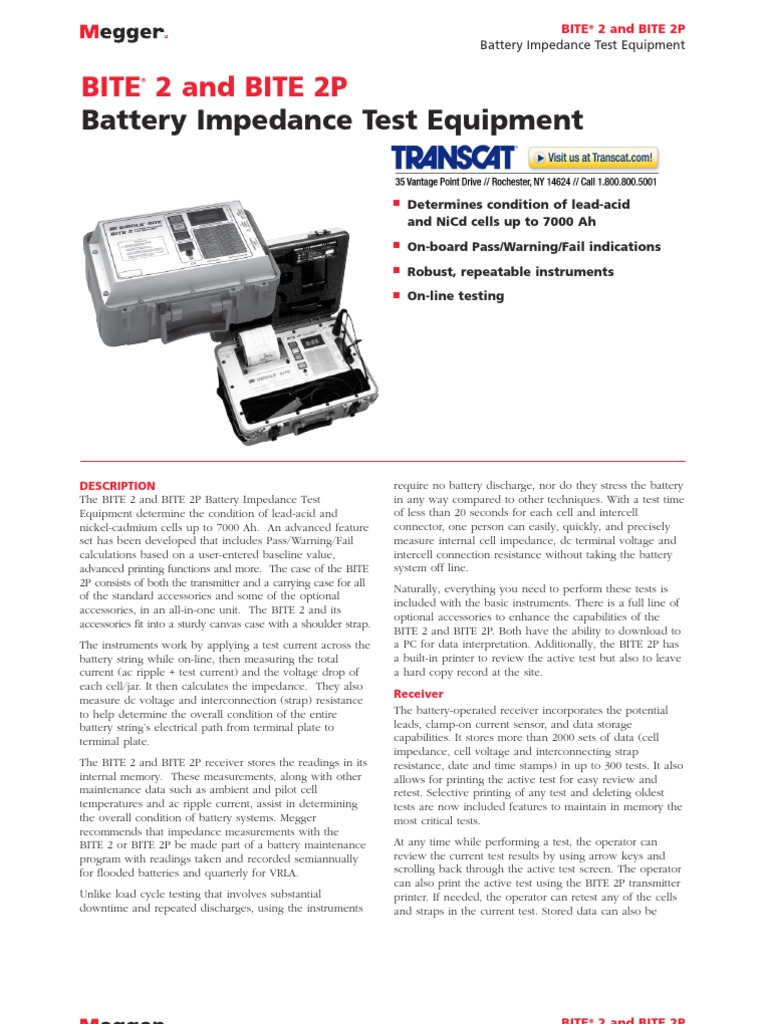 Battery Impedance Test Equipment: Bite 2 and BITE 2P | PDF | Electrical ...