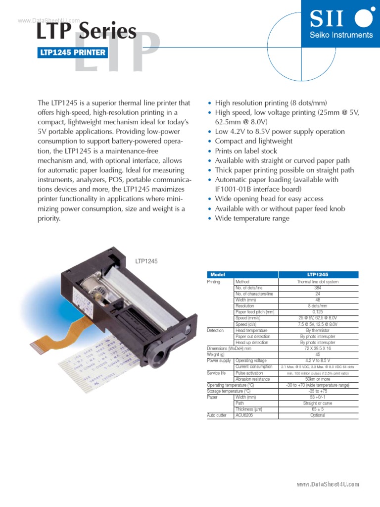 Datasheet | PDF | Printer (Computing) | Central Processing Unit