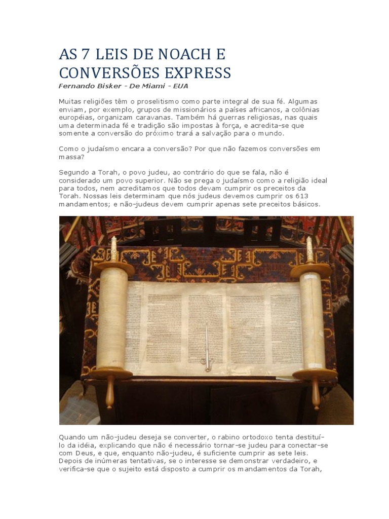 As 7 Leis de Noe | PDF | Judeus | Torá