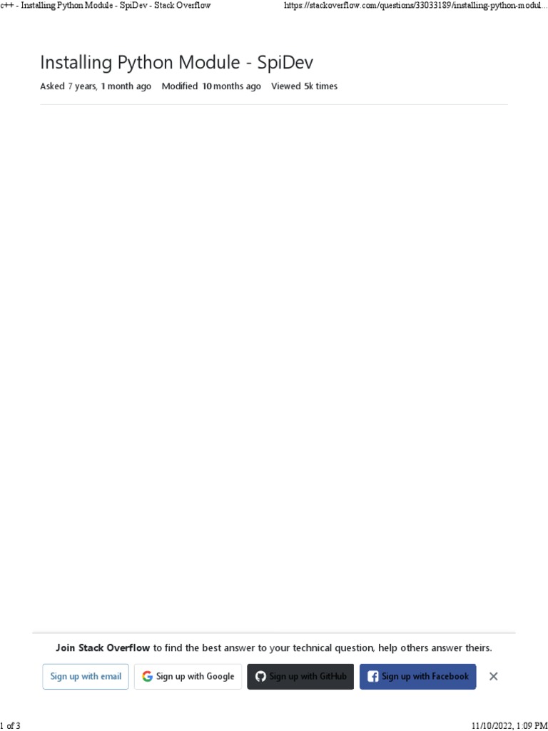 C++ - Installing Python Module - SpiDev - Stack Overflow | PDF ...