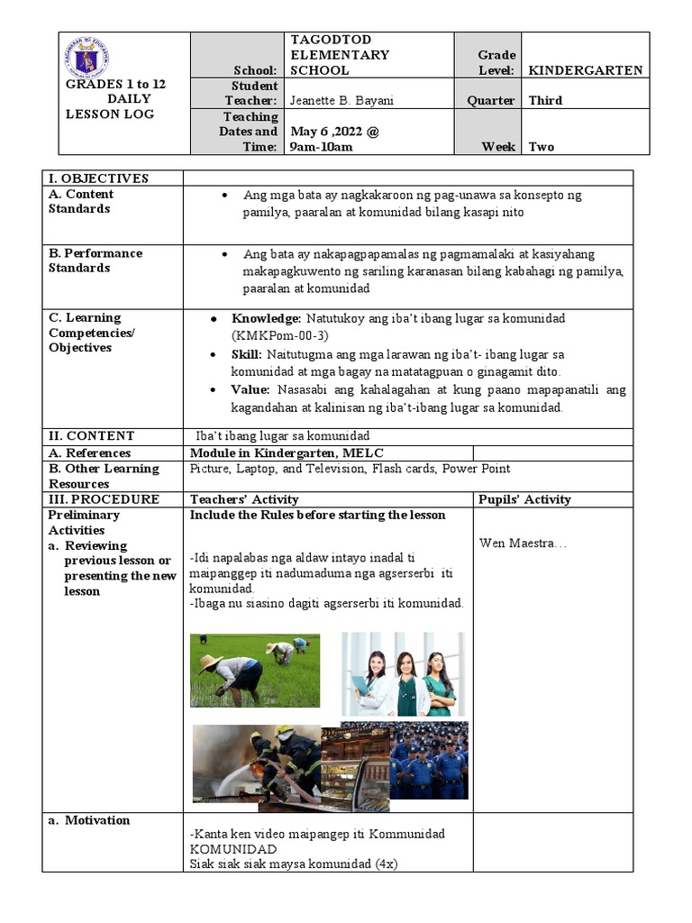 Final-Kindegarten Lesson Plan | PDF