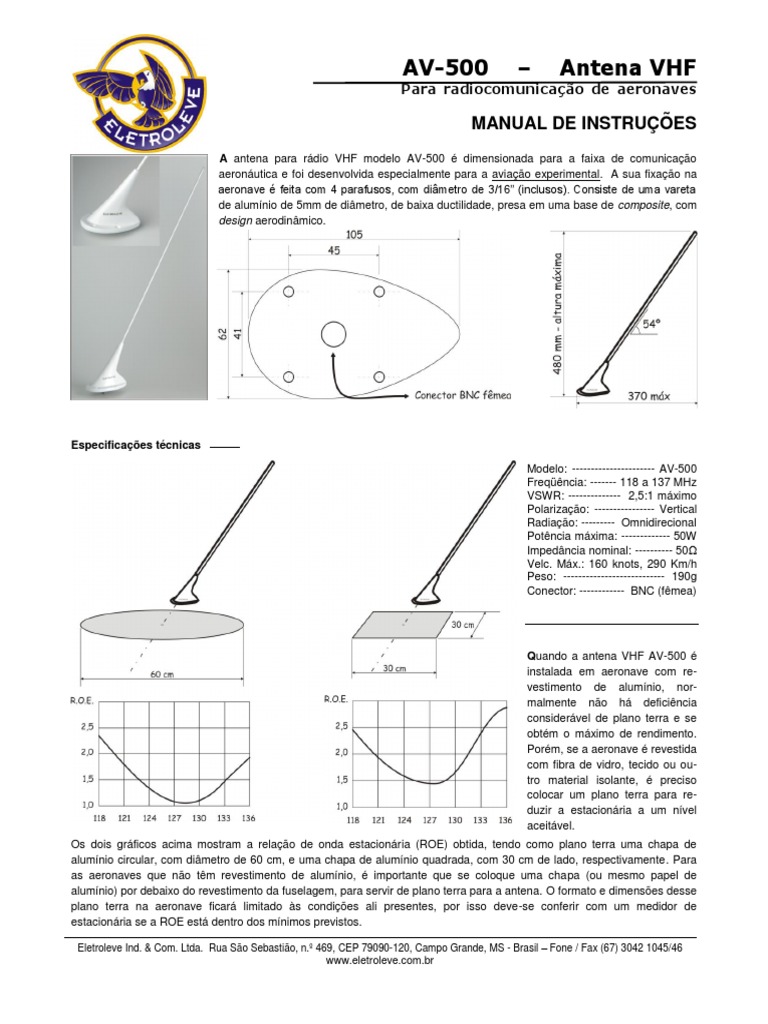 Av 500 | PDF | Antena (rádio) | Aeronave