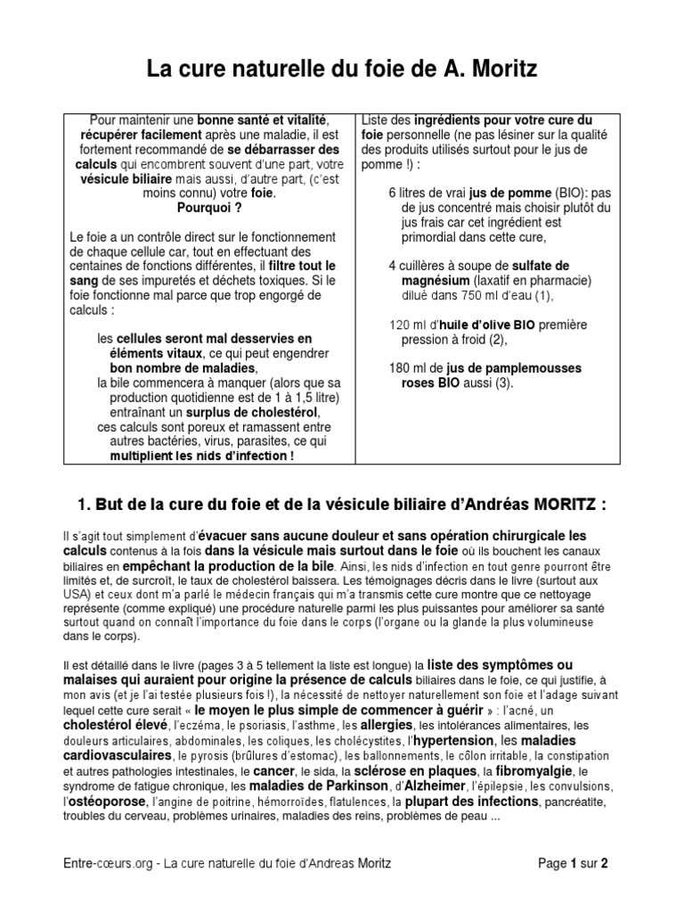 LA CURE DU FOIE - Andreas MORITZ | PDF