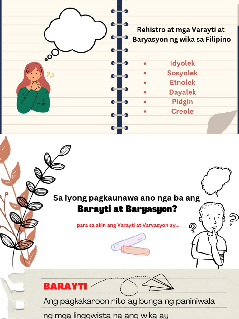 Rehistro at Mga Varayti at Baryasyon NG Wika Sa Filipino | PDF