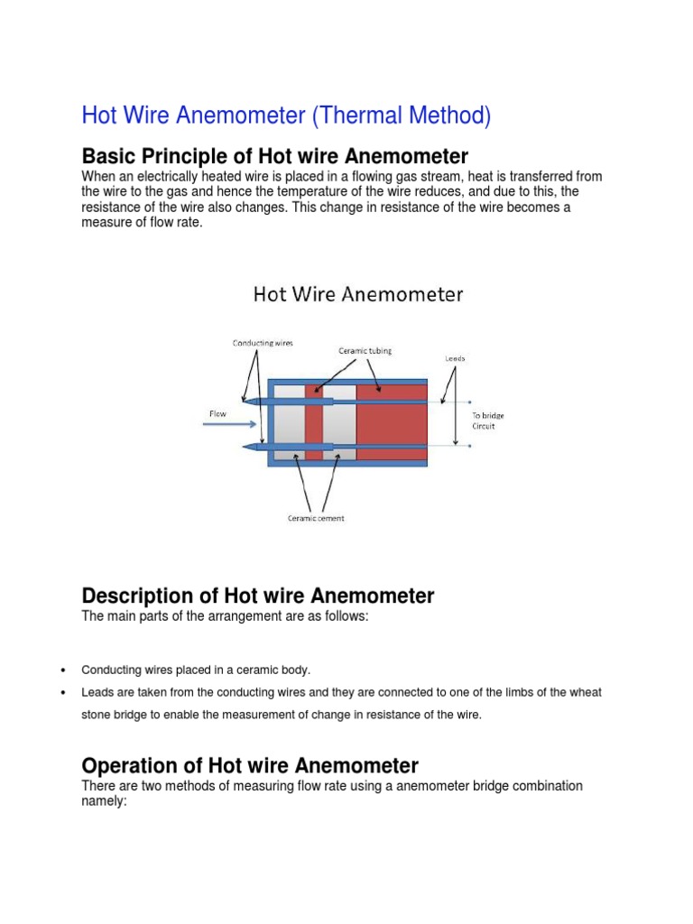 Hot Wire Anemometer | PDF | Electrical Resistance And Conductance ...